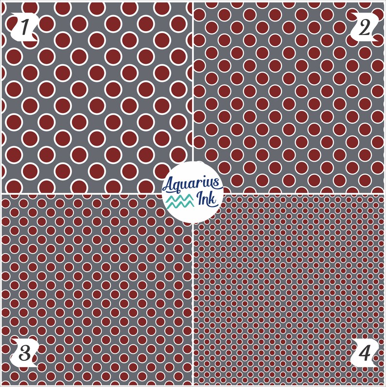 Polka Dot Pattern HTV Vinyl Maroon Grey White patterned Vinyl | Etsy