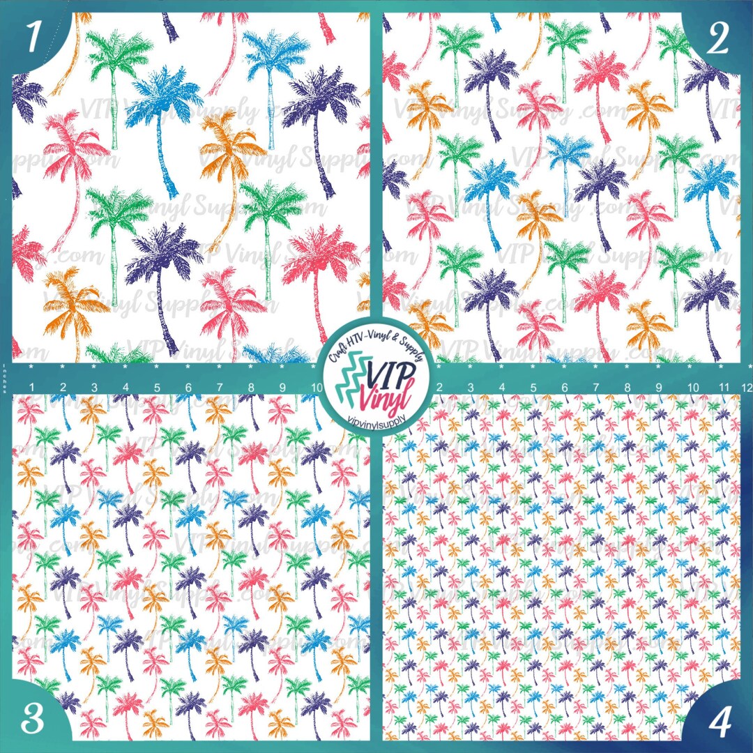 Tropical Palm Tree Pattern HTV Vinyl Heat Transfer Vinyl or Outdoor ...