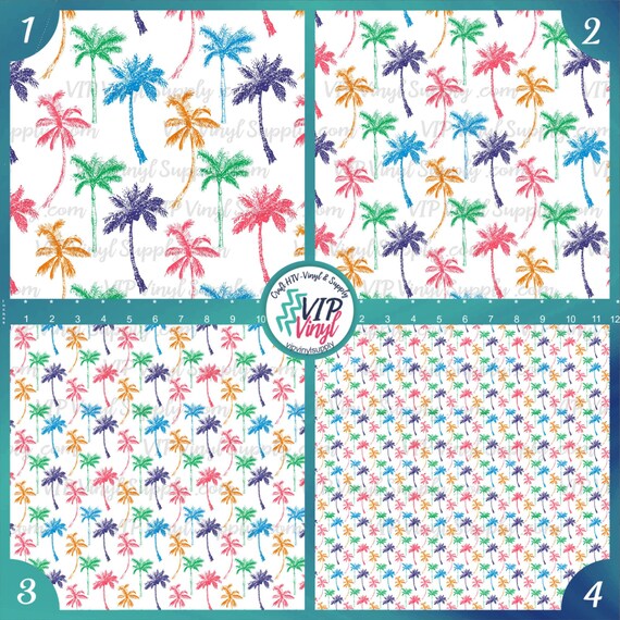 Tropical Palm Tree Pattern HTV Vinyl Heat Transfer Vinyl or | Etsy