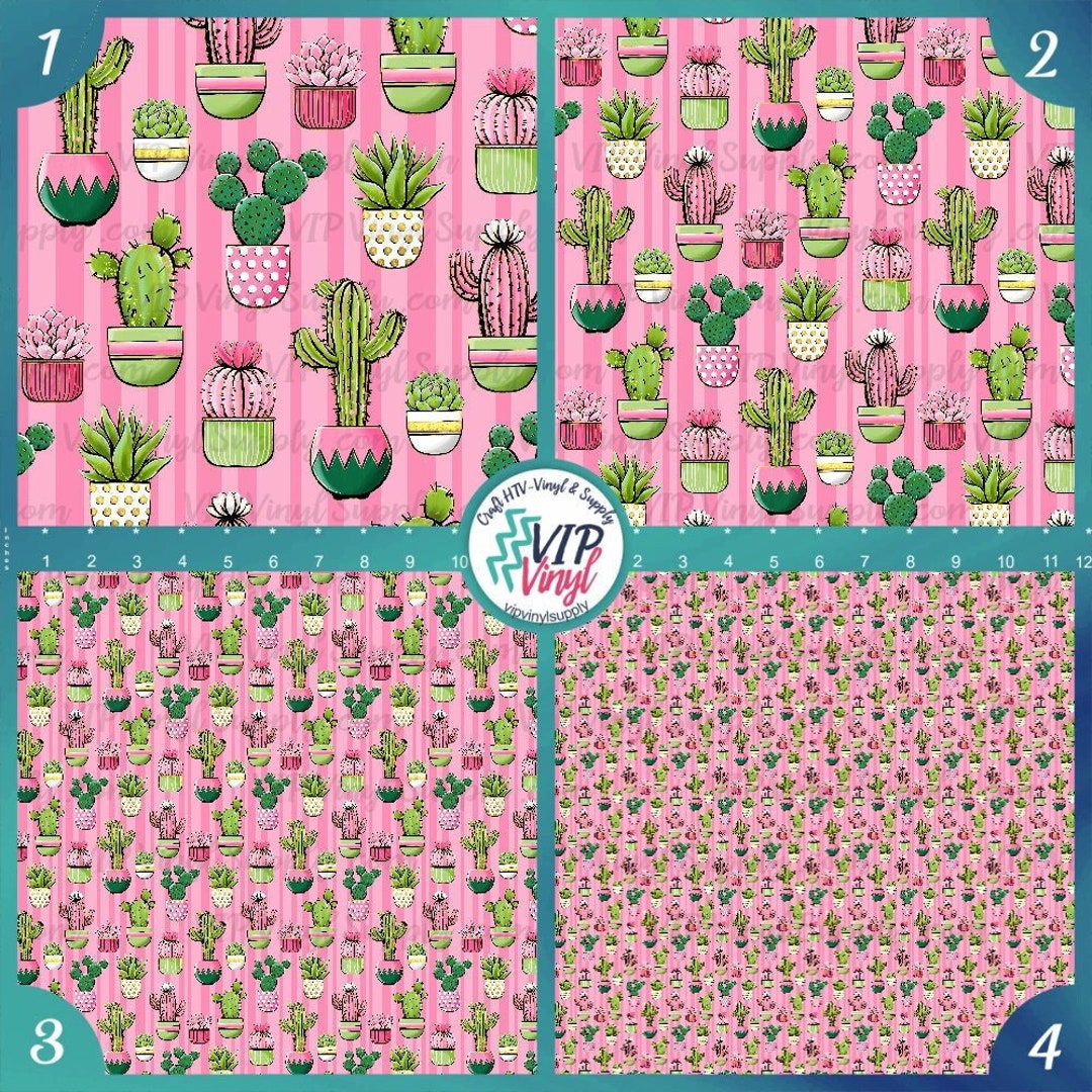 Cactus Heat Transfer Vinyl, Pattern HTV Vinyl or Adhesive Vinyl ...