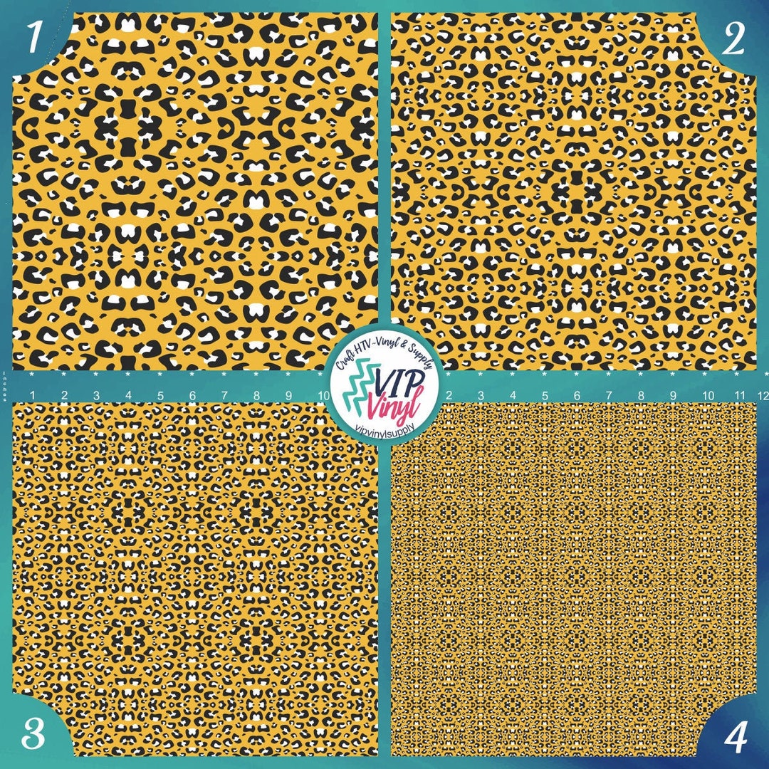 Gold & Black Leopard Print Vinyl HTV or Adhesive Animal - Etsy