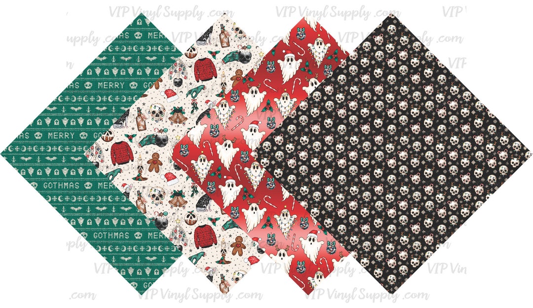 Creepy Christmas HTV Vinyl Bundle, Christmas Pattern Vinyl Sheets, Heat ...