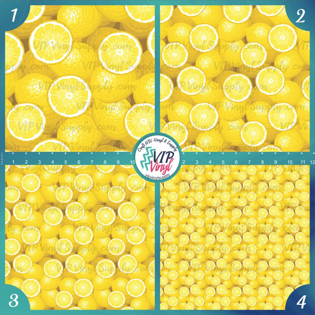 Lemon Patterned HTV Vinyl Outdoor Adhesive Vinyl, Heat Transfer Vinyl ...