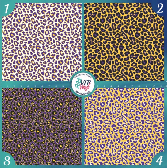 Purple & Yellow Leopard print HTV Vinyl Heat Transfer Vinyl - Etsy France