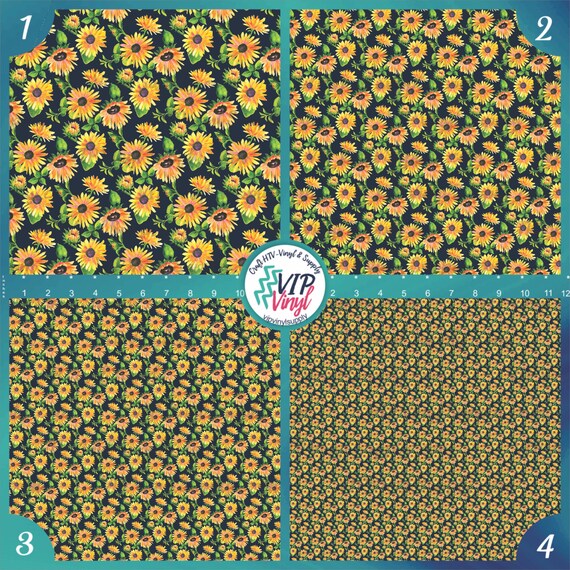 Sunflower HTV Vinyl Patterned Craft Vinyl Heat Transfer - Etsy