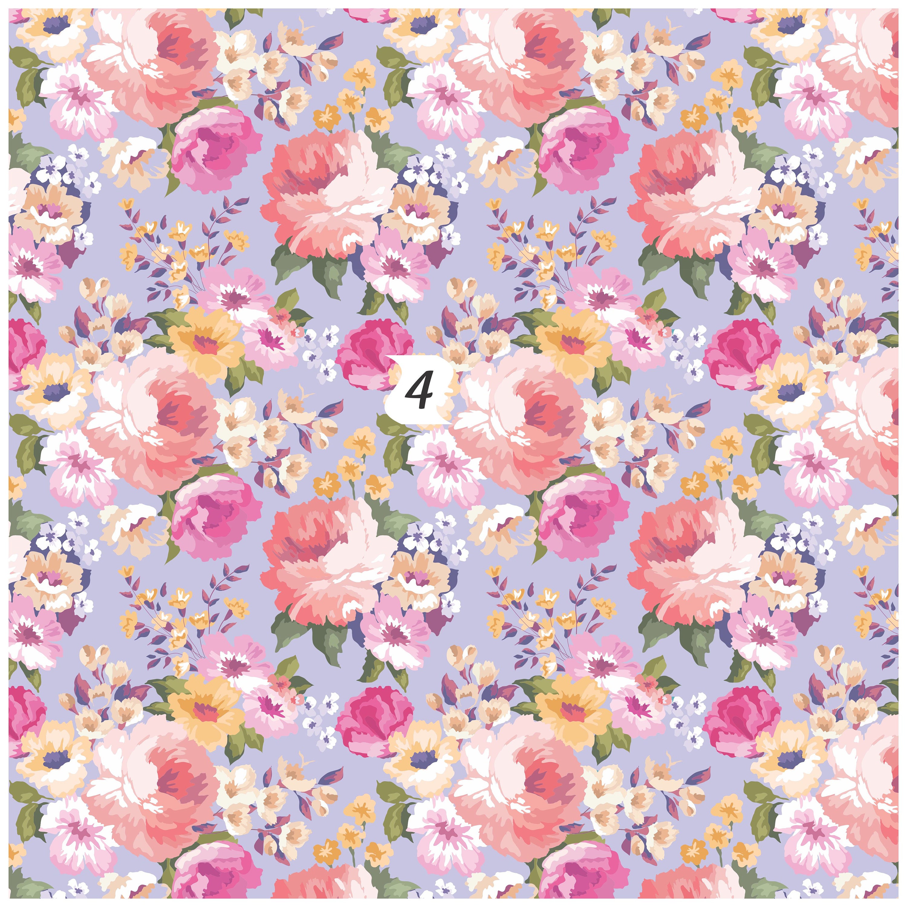 Floral HTV Vinyl Country Rose Flower pattern on Lavender | Etsy