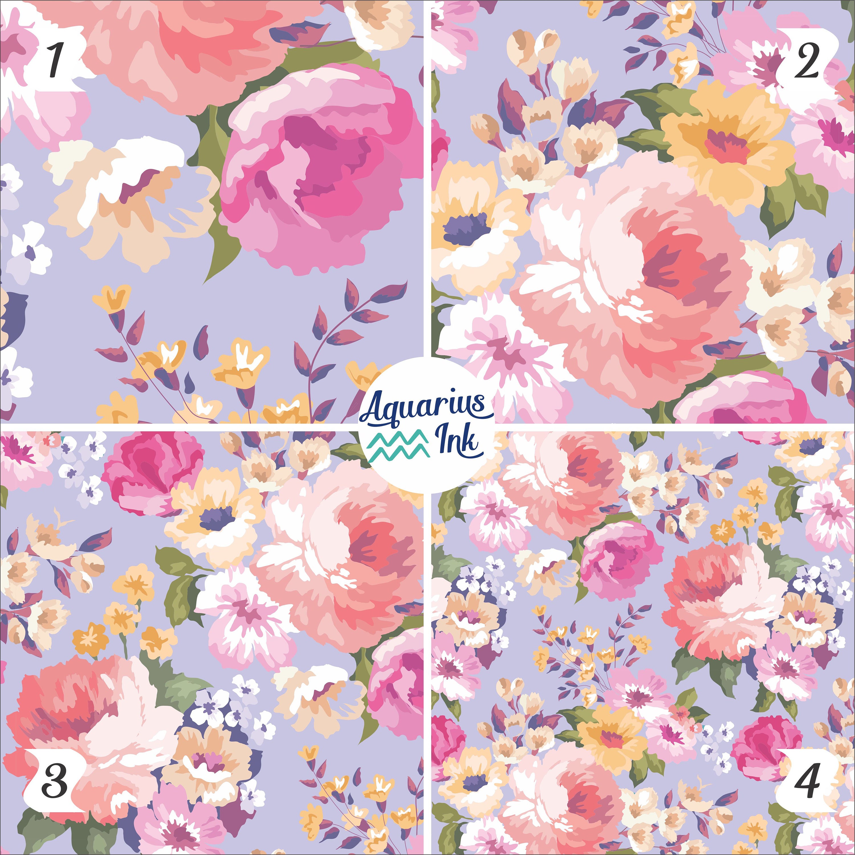 Floral HTV Vinyl Country Rose Flower Pattern on Lavender - Etsy