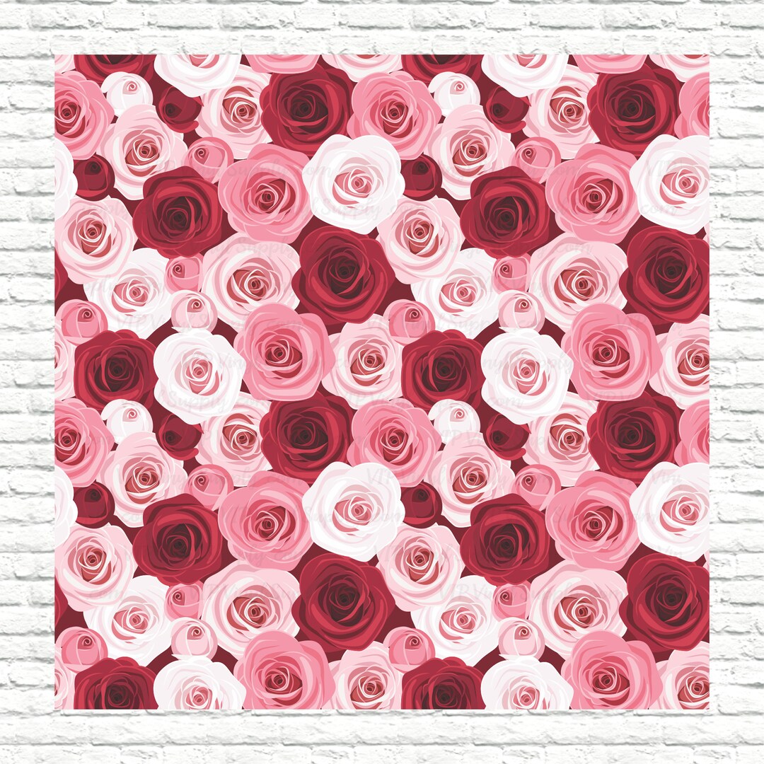 Rose Vinyl, Heat Transfer Vinyl or Outdoor Adhesive Vinyl, Patterned ...