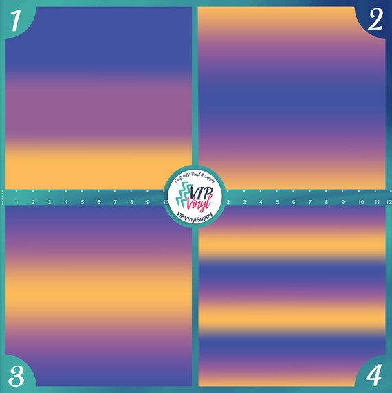 Blue Purple Yellow Ombre Pattern HTV Vinyl Heat Transfer - Etsy