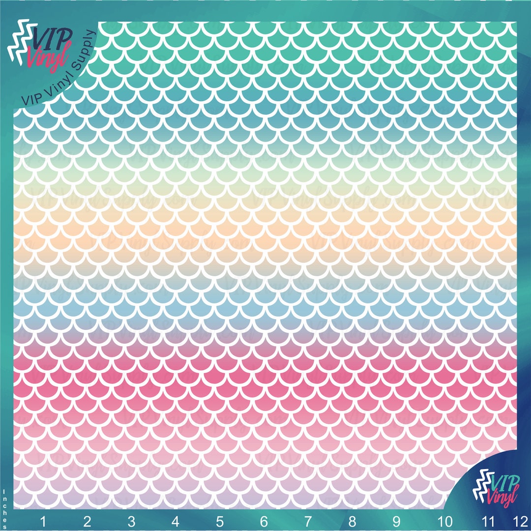Pastel Mermaid Ombre HTV Vinyl Heat Transfer Vinyl or Outdoor Adhesive ...