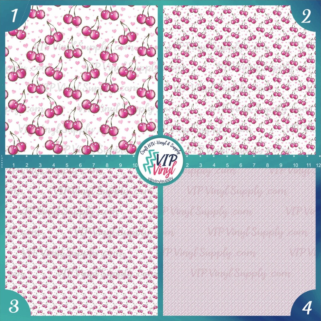 Pink Cherry HTV Vinyl, Patterned Heat Transfer Vinyl or Outdoor ...