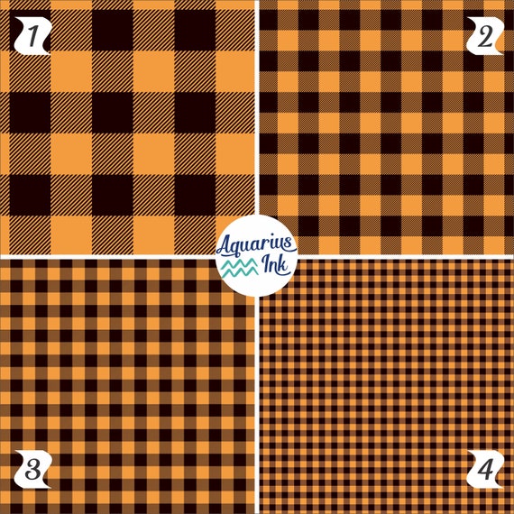 Orange Buffalo Plaid Patterned Vinyl Sheets Printed Oracal | Etsy