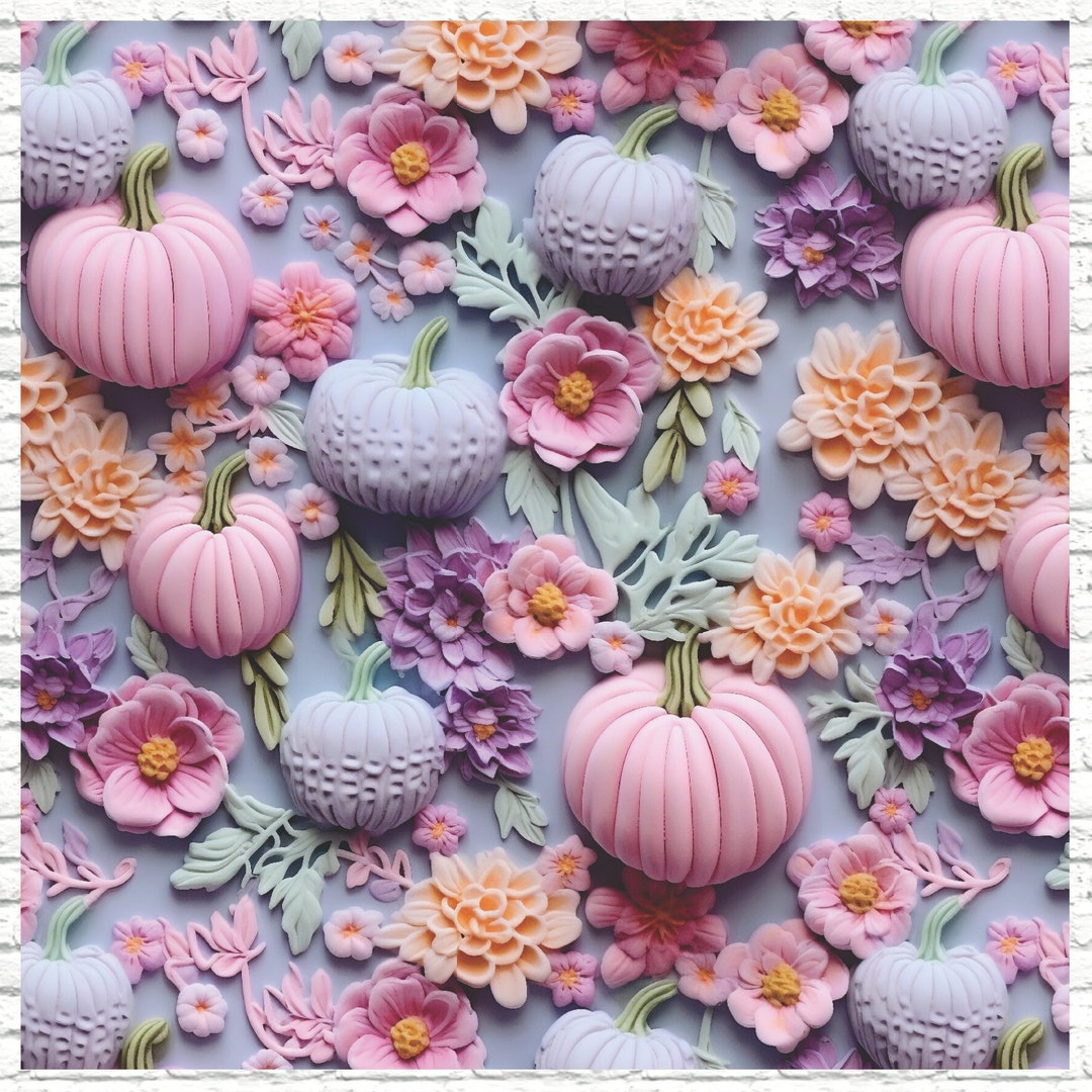 3D Pastel Pumpkin Pattern HTV Vinyl, Heat Transfer Vinyl, Outdoor ...