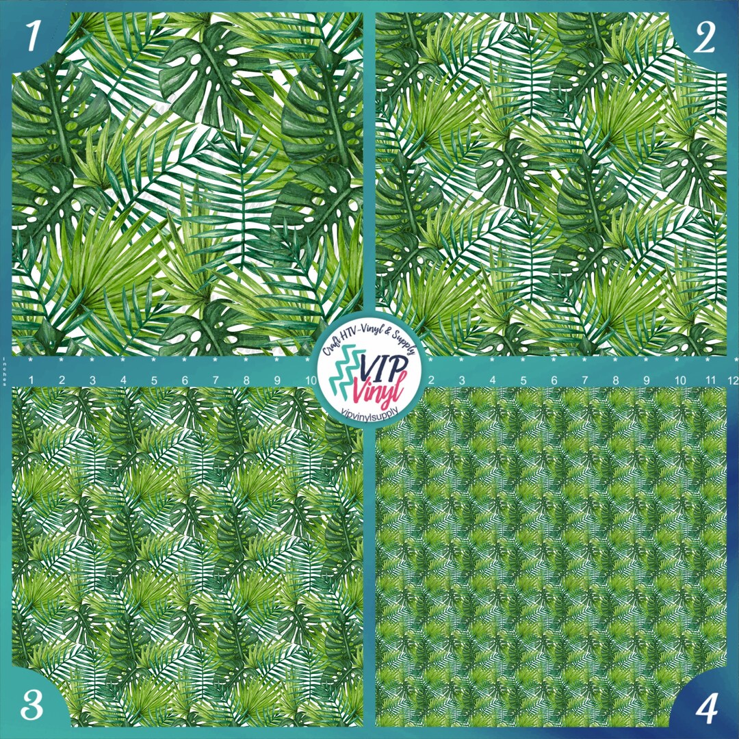 Tropical Watercolor Pattern HTV Vinyl Heat Transfer Vinyl or Outdoor ...