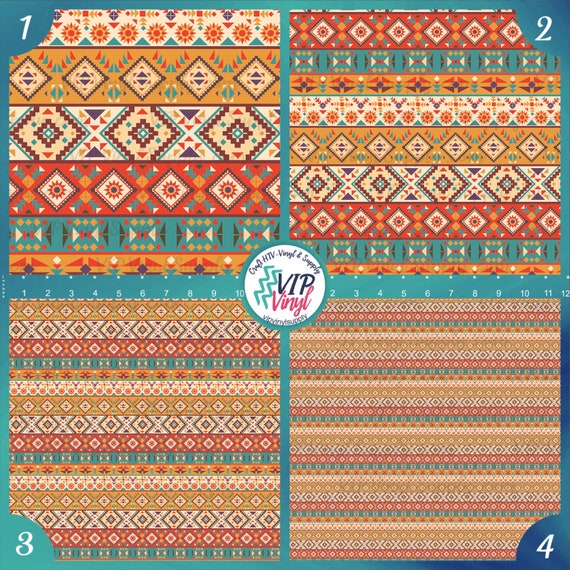 Aztec Pattern Vinyl Aztec Print Craft Vinyl Sheets Outdoor - Etsy