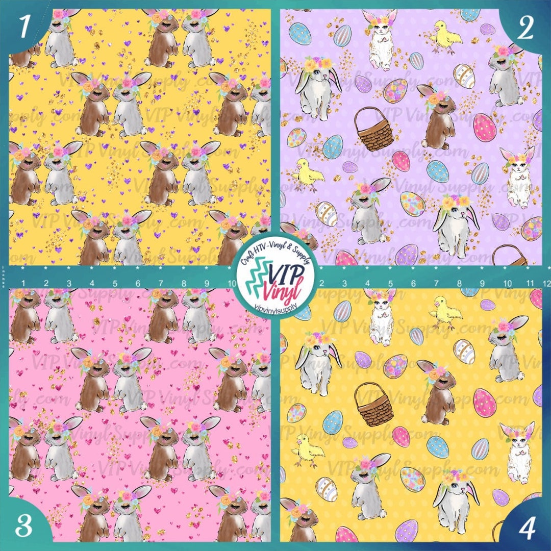 Easter Bunny Vinyl Pastel Easter Bunny HTV Multi Outdoor Adhesive Vinyl ...