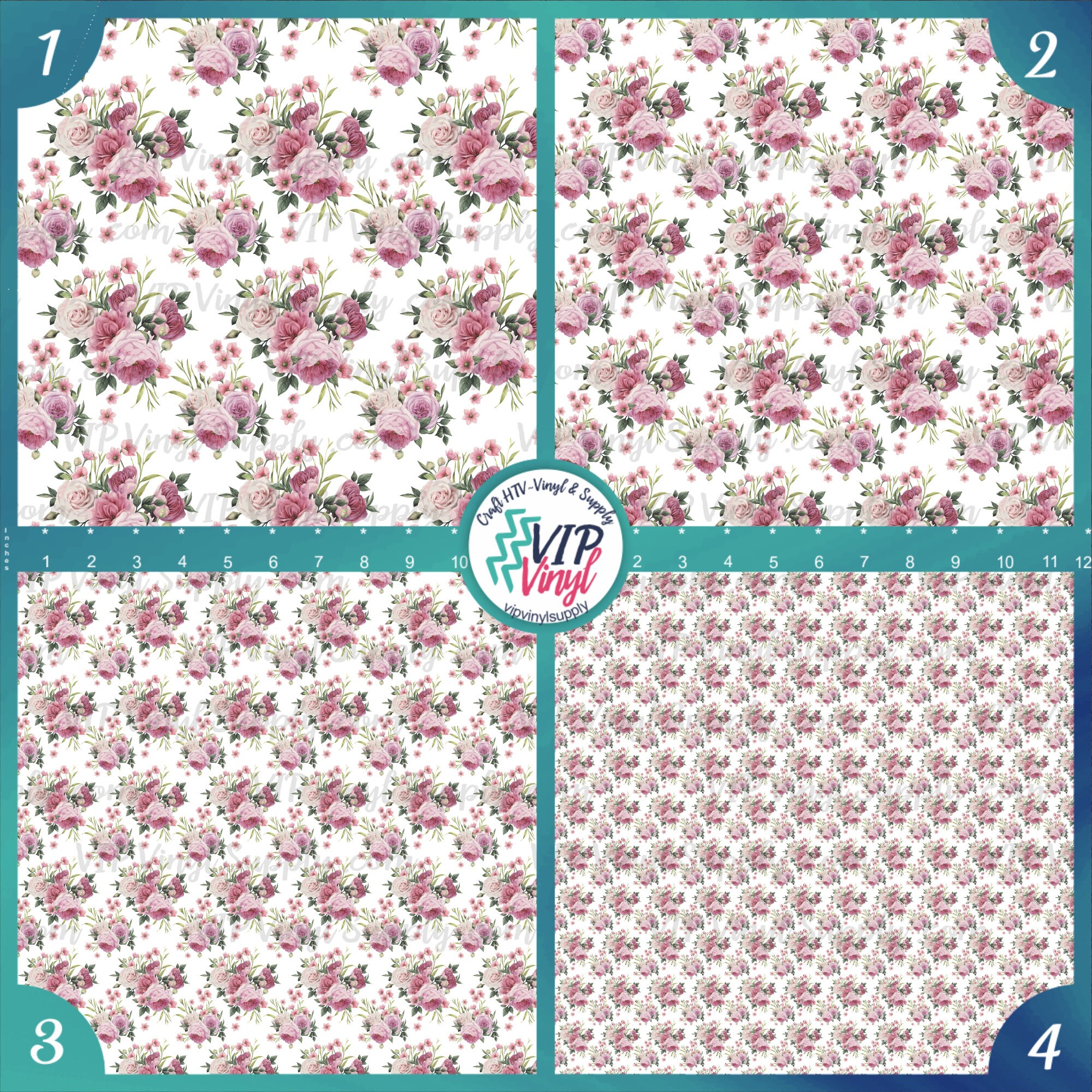 Printed Vinyl Floral HTV Vinyl Rose Pattern Vinyl Sheet Heat - Etsy