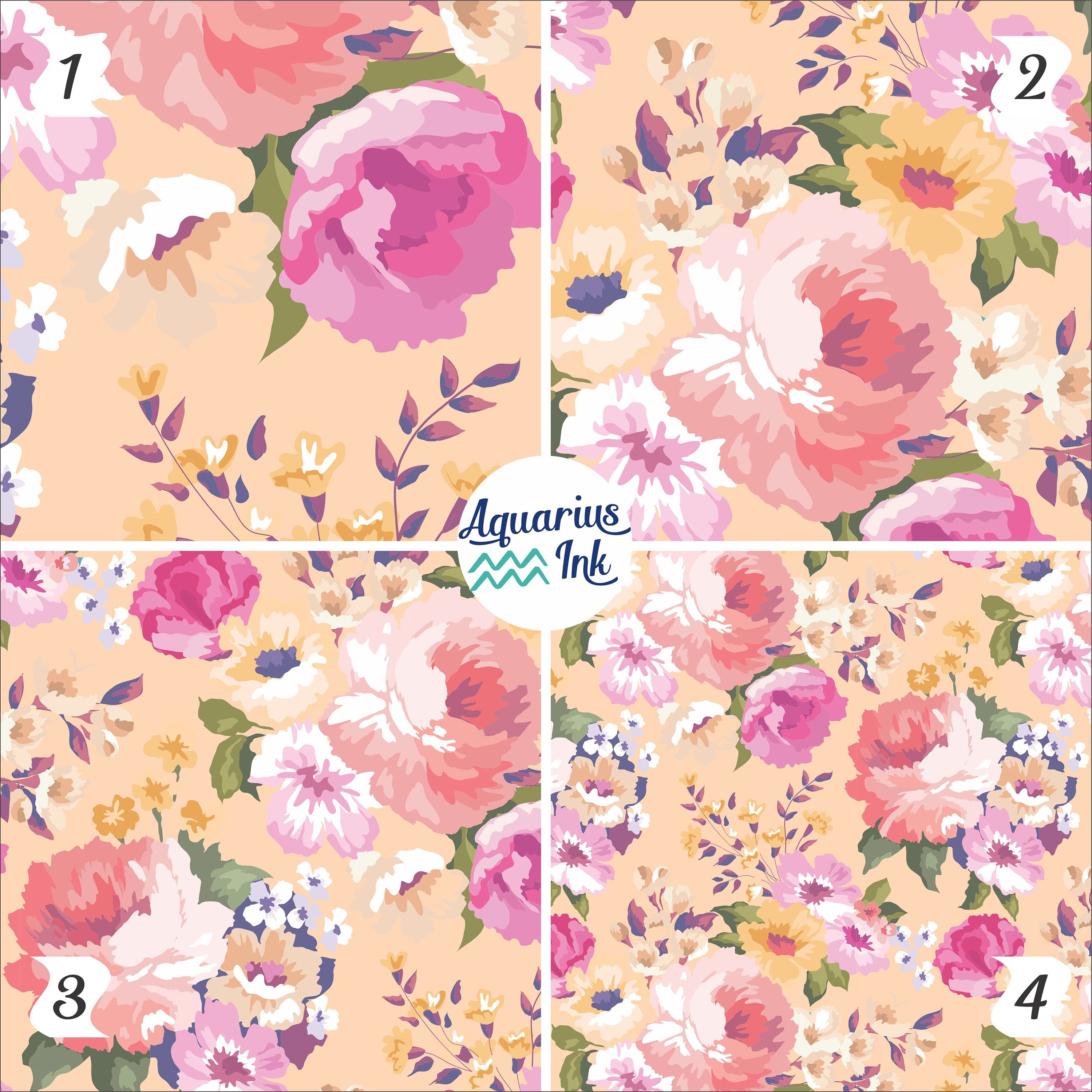 Floral HTV Vinyl Country Rose Flower Pattern on Cream Vinyl - Etsy