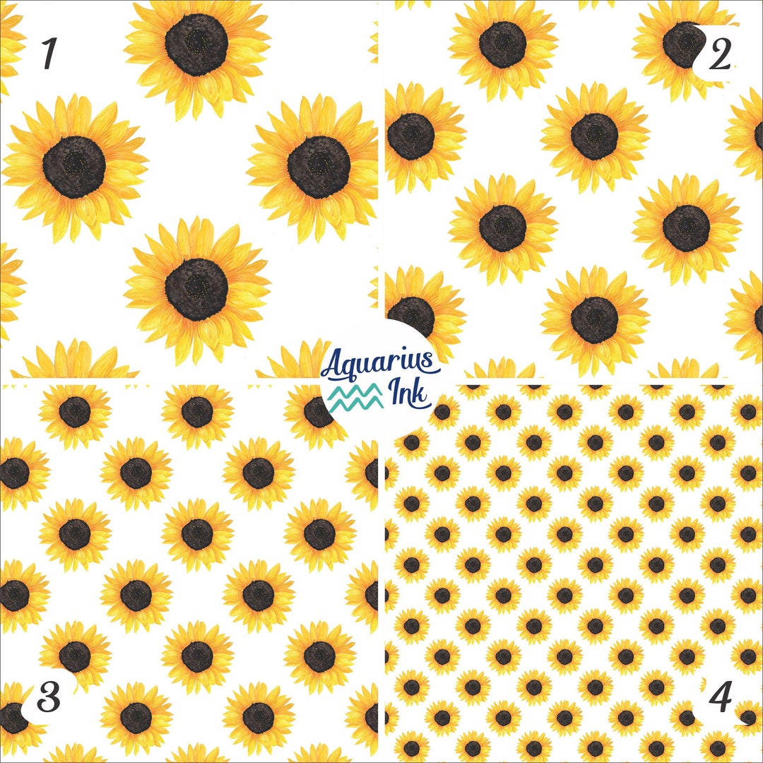 Sunflower HTV Vinyl, Watercolor Floral Pattern Vinyl Sheets, Heat ...