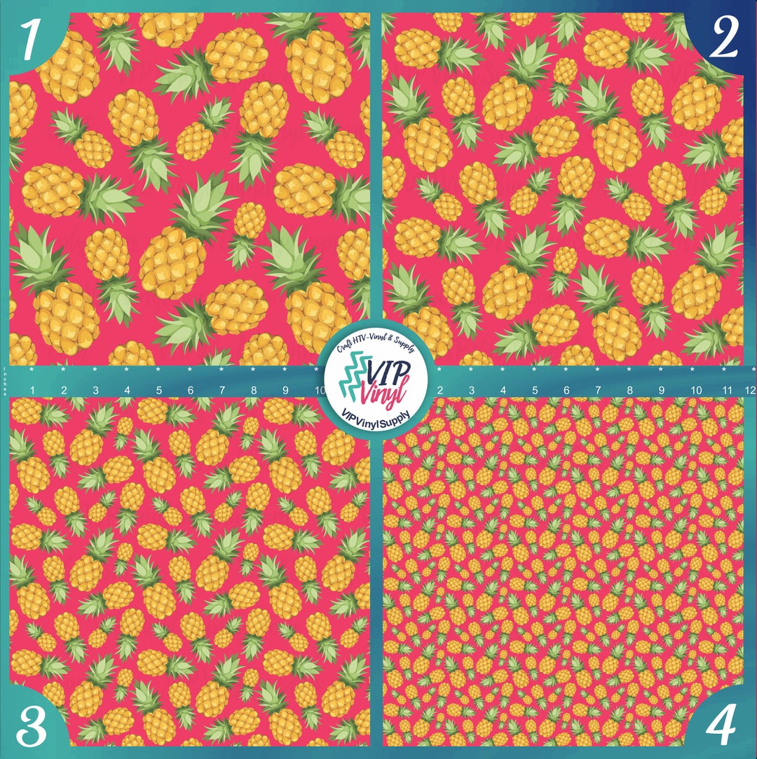 Pink Pineapple patterned craft vinyl sheet, heat transfer vinyl or ...