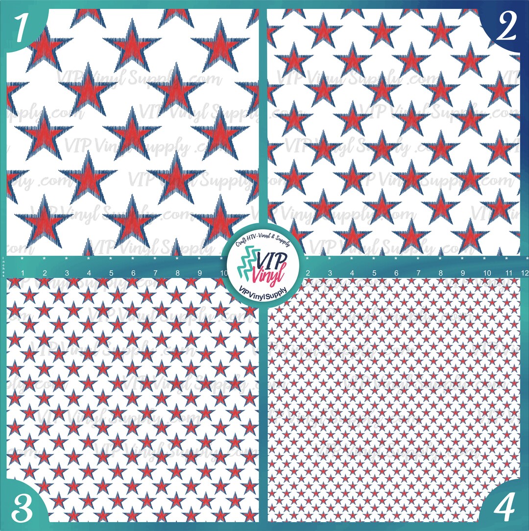 Patriotic Vinyl, 4th of July Stars, Patterned Vinyl Sheets Red White ...