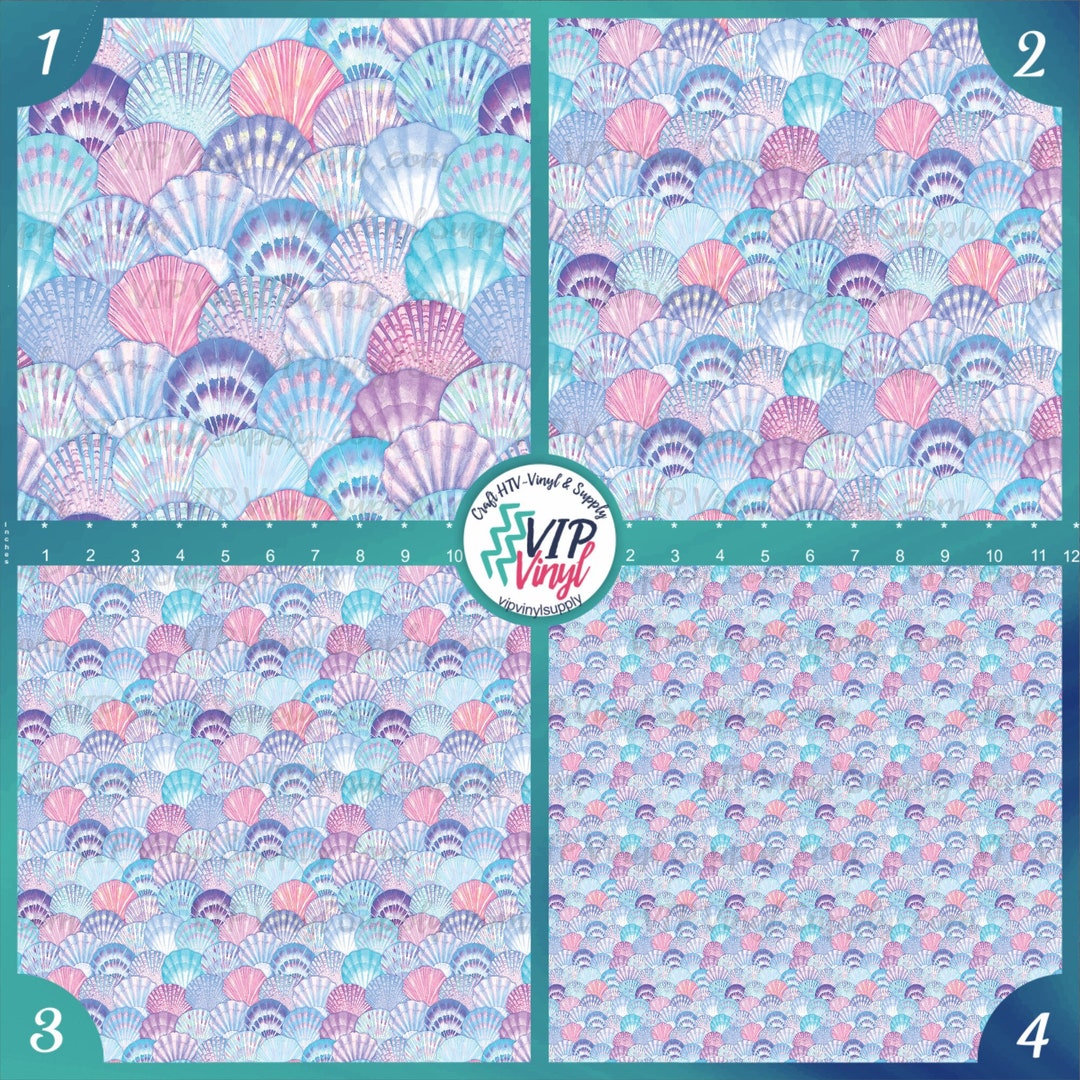 Seashell Patterned Craft Vinyl Sheet, Heat Transfer Vinyl, Adhesive ...