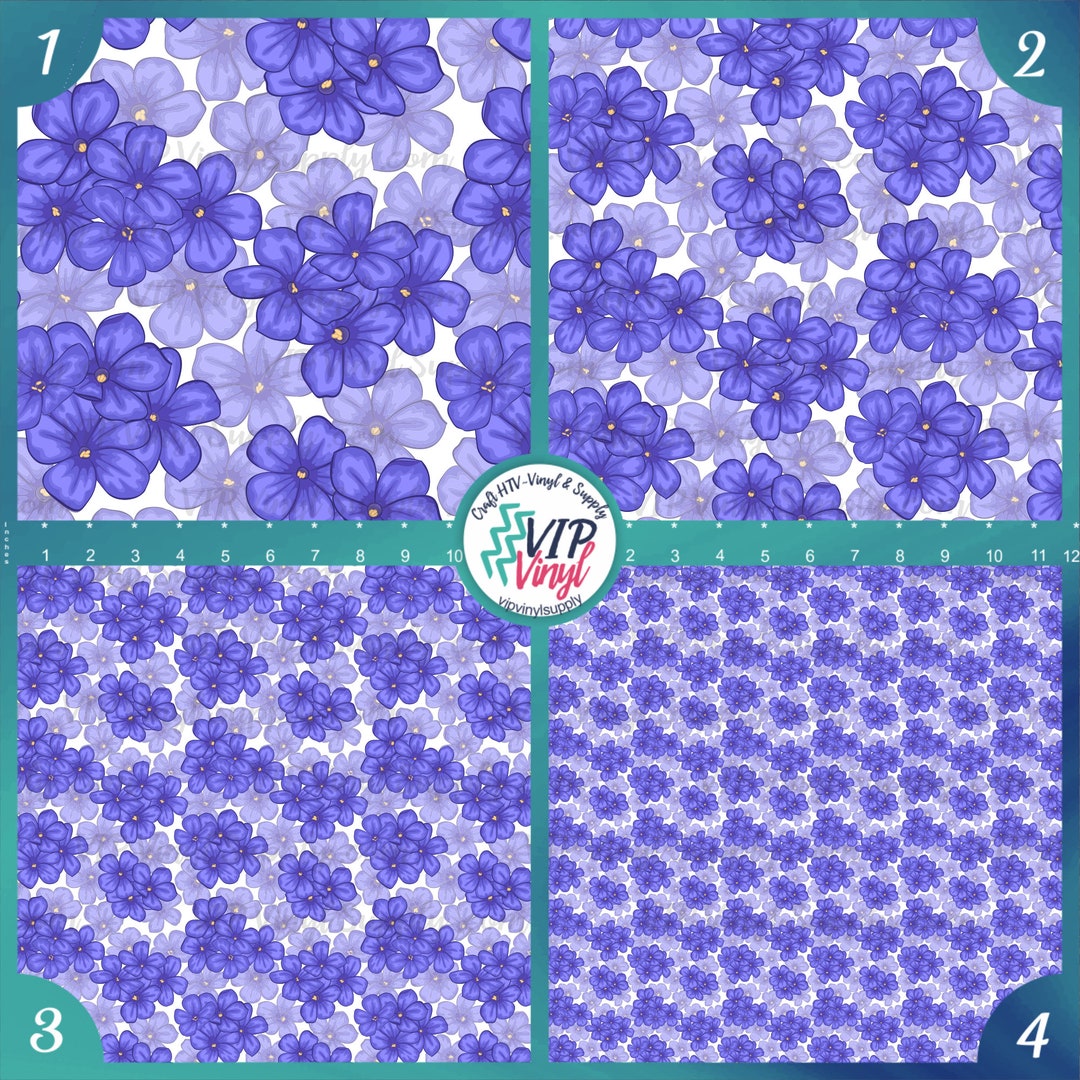Violets Patterned Craft Vinyl Sheet Heat Transfer Vinyl or - Etsy