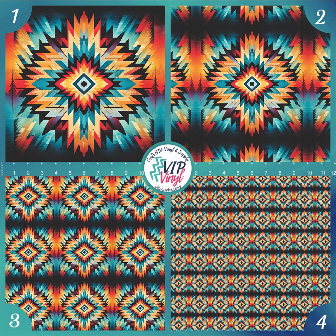 Aztec Pattern Vinyl, Aztec Print Craft Vinyl Sheets, Outdoor Adhesive ...
