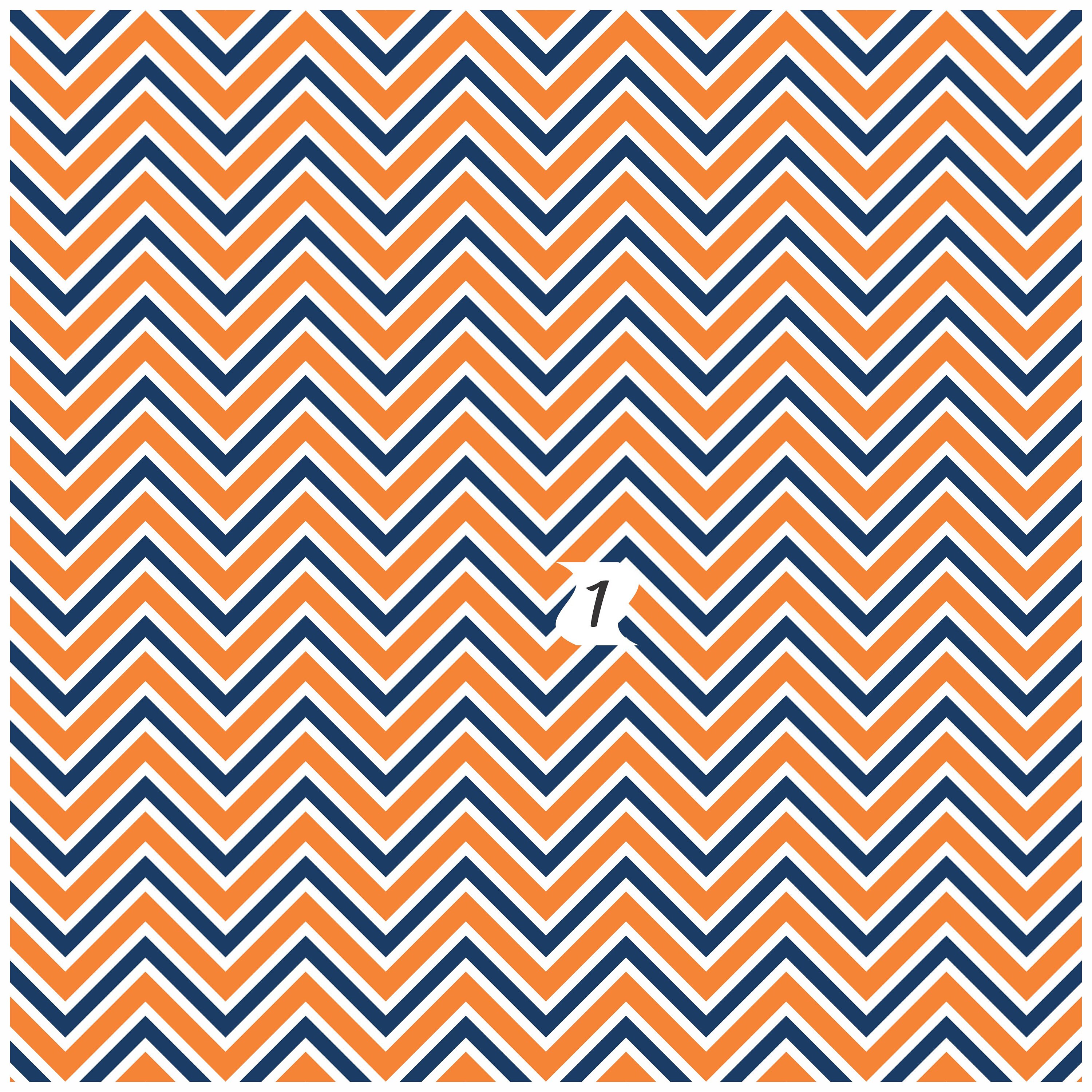 Chevron HTV Vinyl Navy Blue & Orange Pattern Vinyl Sheets - Etsy