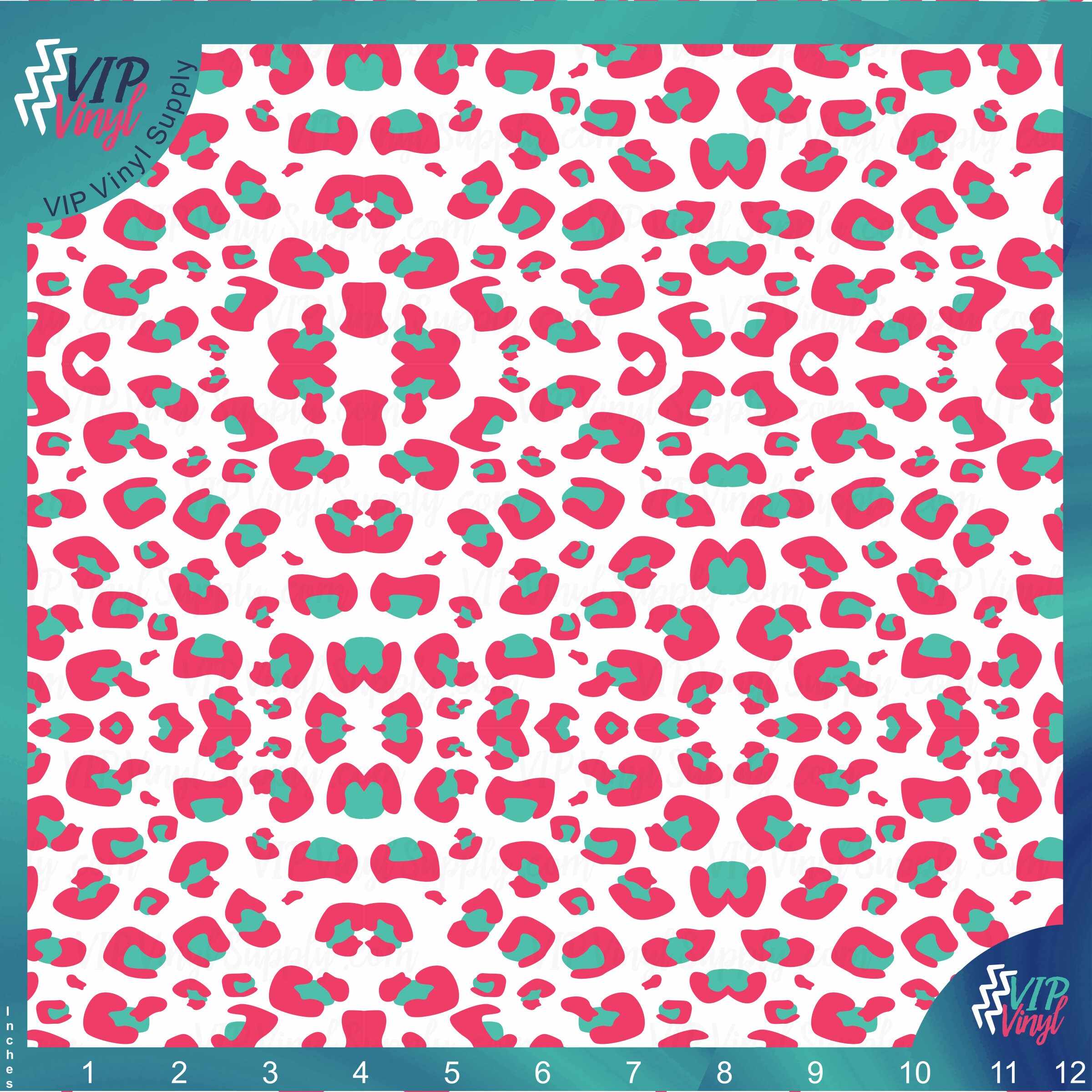 Leopard HTV Vinyl Aqua & Pink Snow Leopard Print Vinyl | Etsy