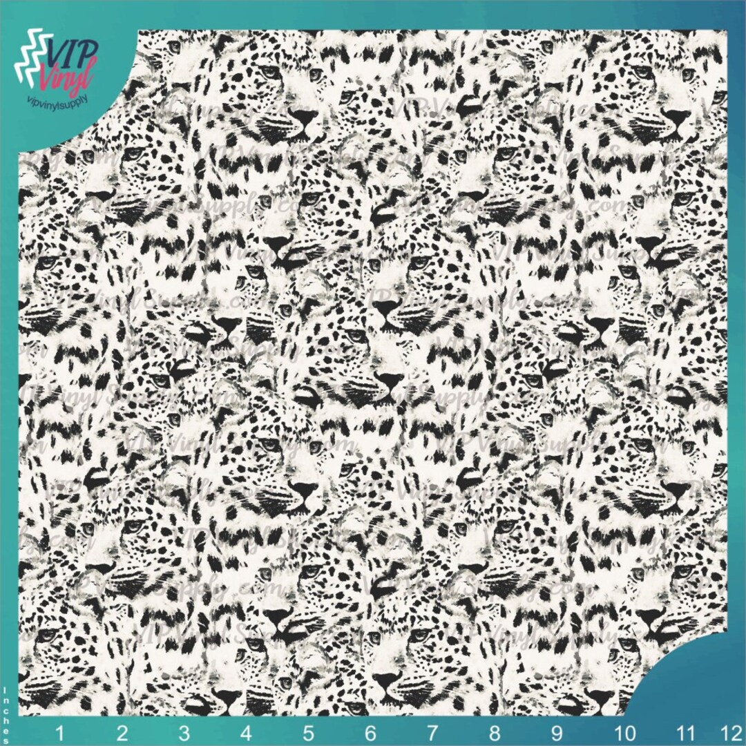 Snow Leopards print HTV Vinyl, Heat Transfer Vinyl or Outdoor Adhesive ...