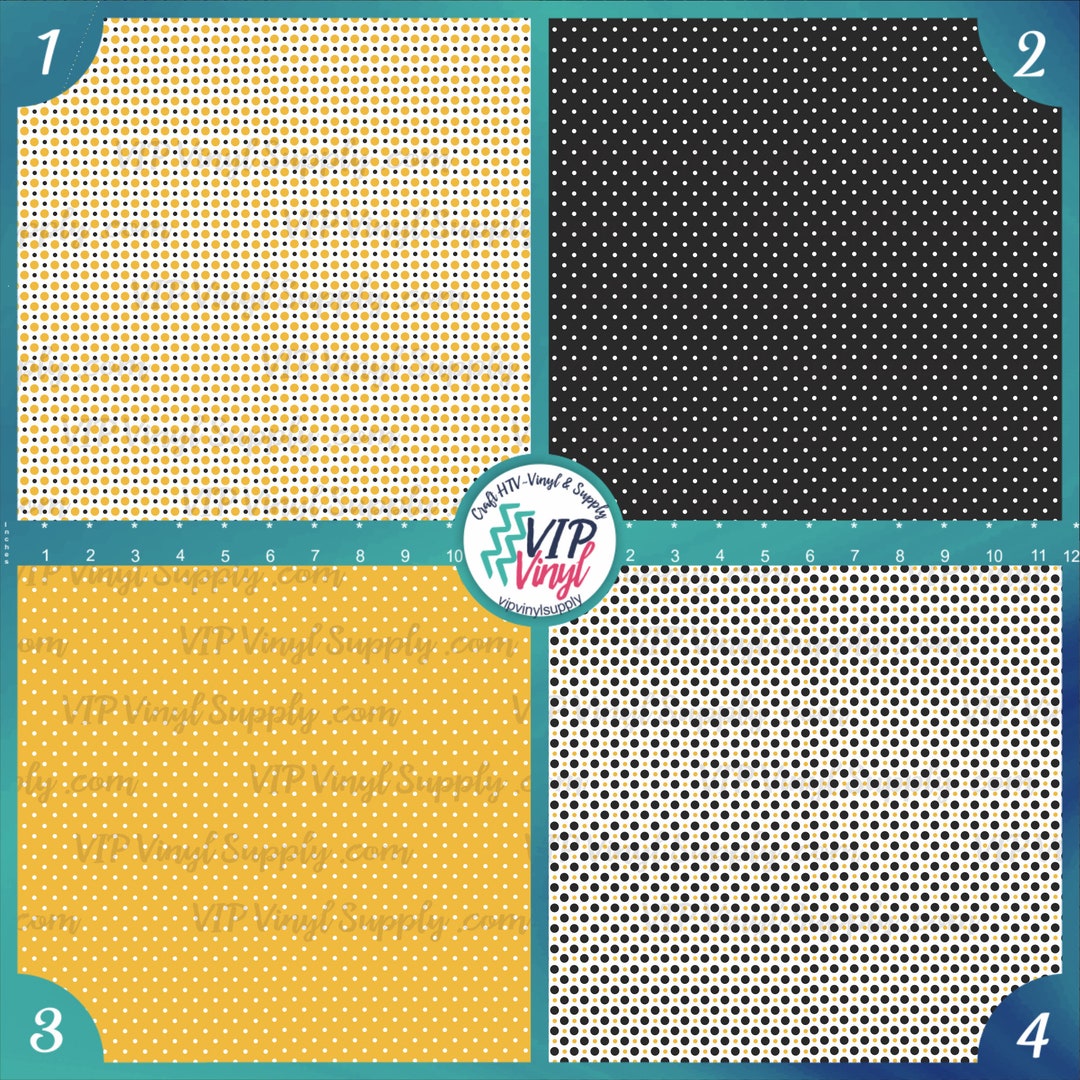 Mini Polka Dot HTV Vinyl Black Gold and White Patterns Craft - Etsy