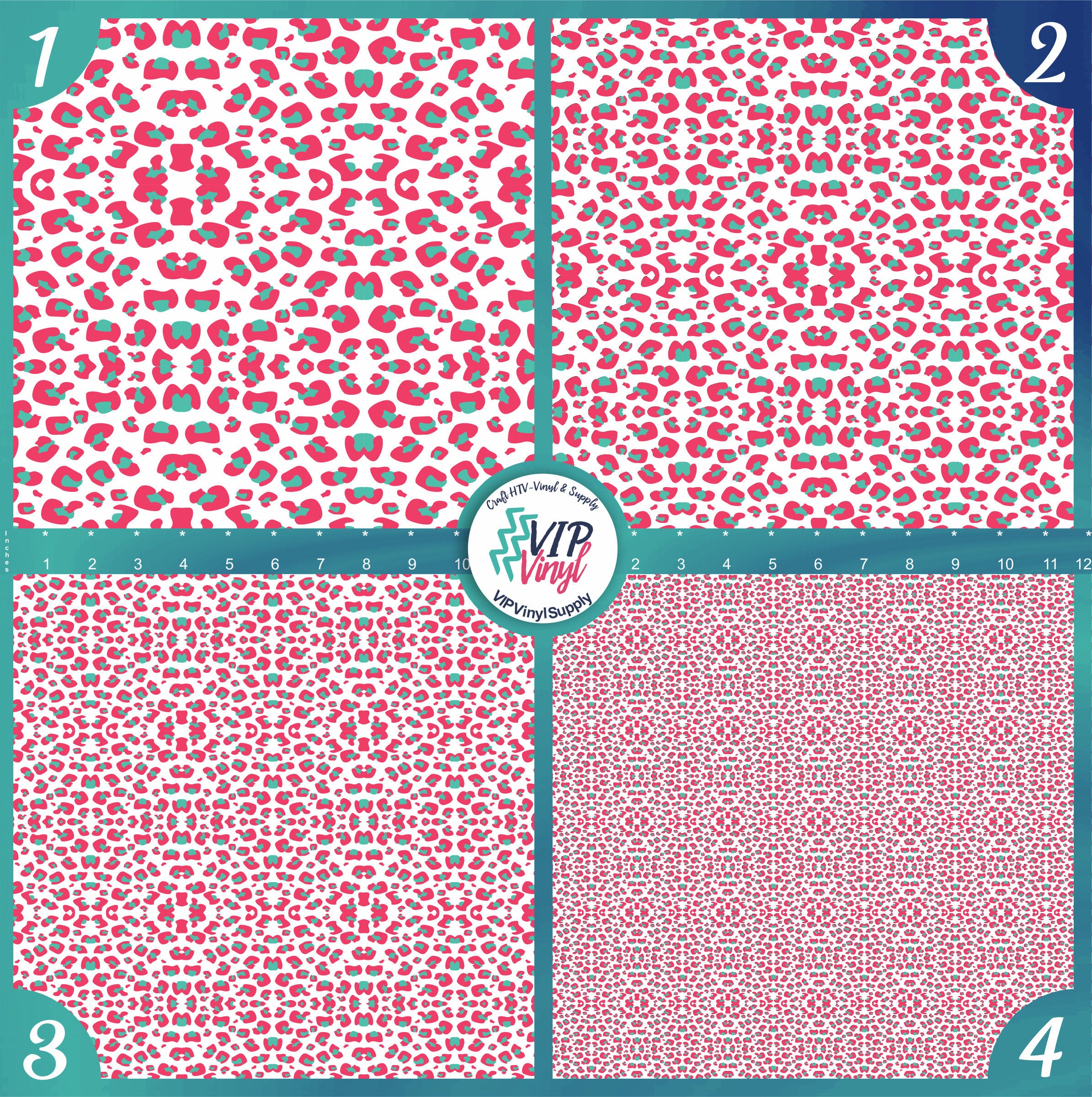 Leopard HTV Vinyl Aqua & Pink Snow Leopard Print Vinyl | Etsy