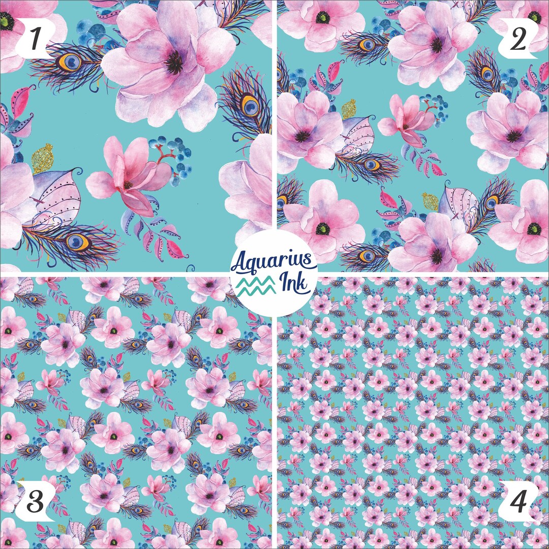 Floral HTV Vinyl, Heat Transfer Vinyl or Outdoor Adhesive Vinyl Sheets ...