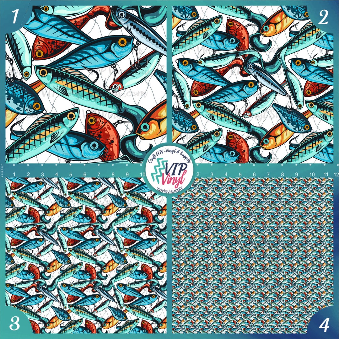 Fishing Lure Printed HTV Vinyl Fish Patterned Vinyl Sheet - Etsy