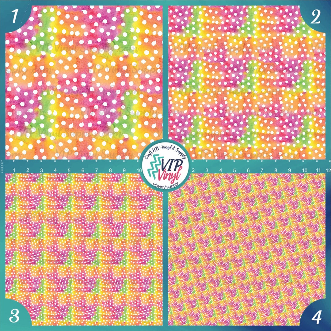 Watercolor Patterned Craft Vinyl Sheet, Heat Transfer Vinyl, Adhesive ...