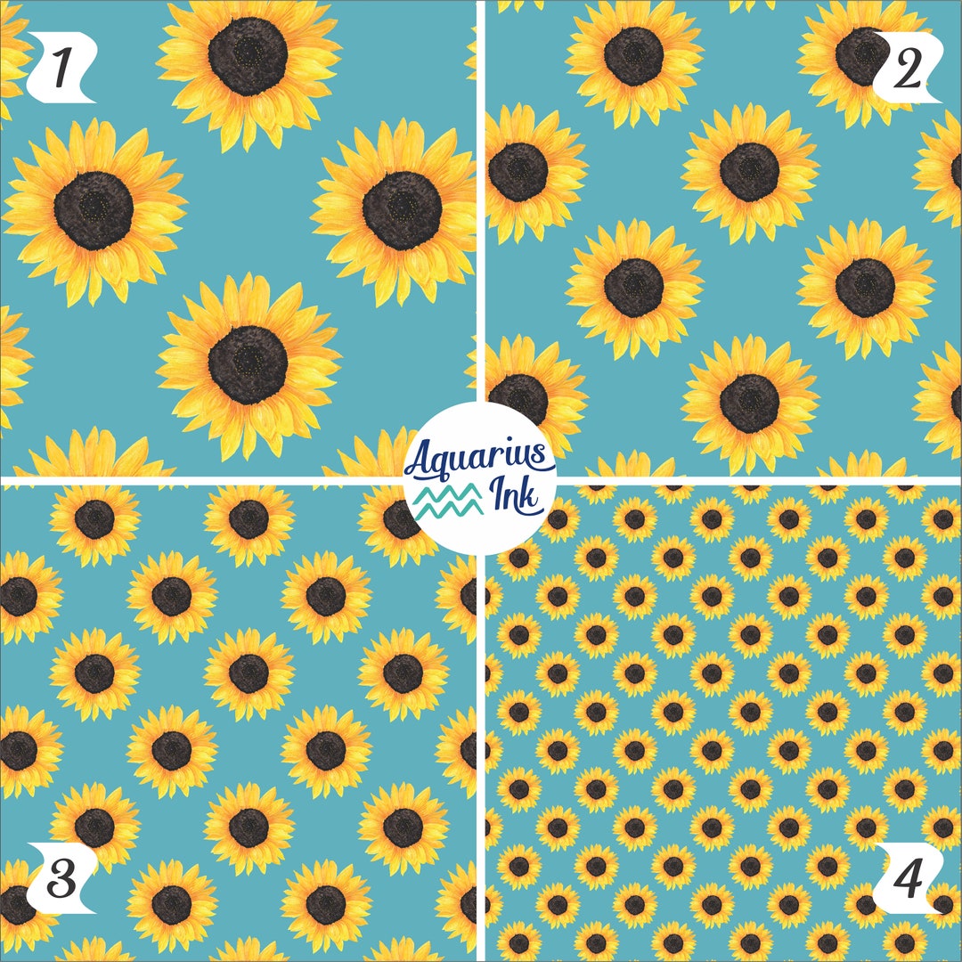 Sunflower HTV Vinyl, Watercolor Floral Pattern Vinyl Sheets, Heat ...