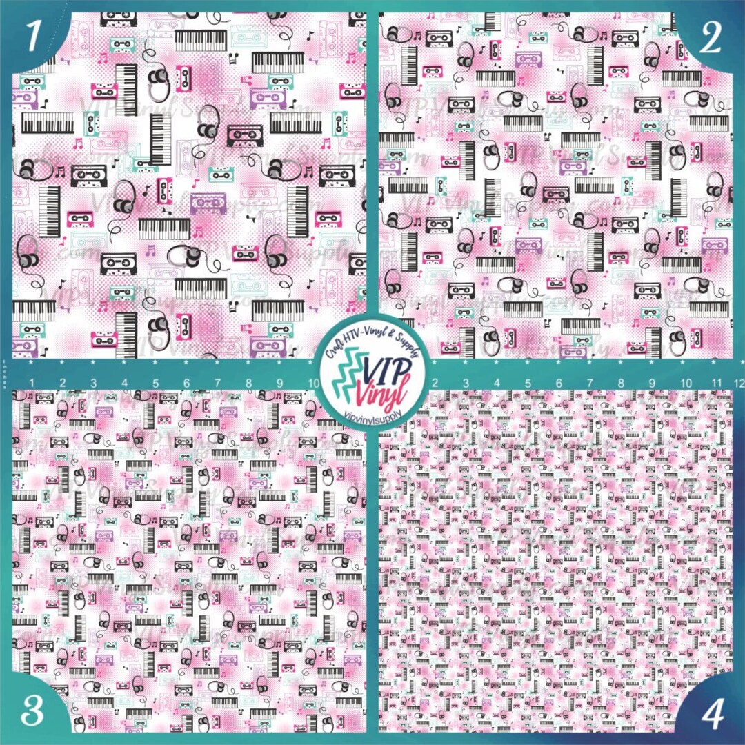 80's Pop Music HTV Vinyl, Retro Pattern Vinyl, Craft Vinyl, Printed ...