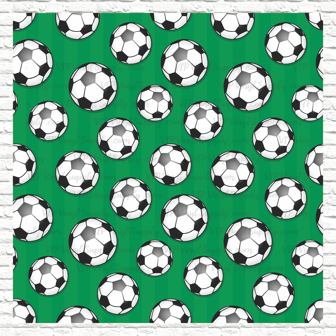 Green Soccer Ball HTV Vinyl, Soccer Pattern Vinyl Sheet, Heat Tranfer ...
