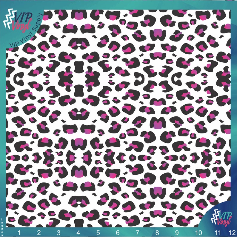 Pink & Black Snow Leopard Print HTV Vinyl Heat Transfer | Etsy