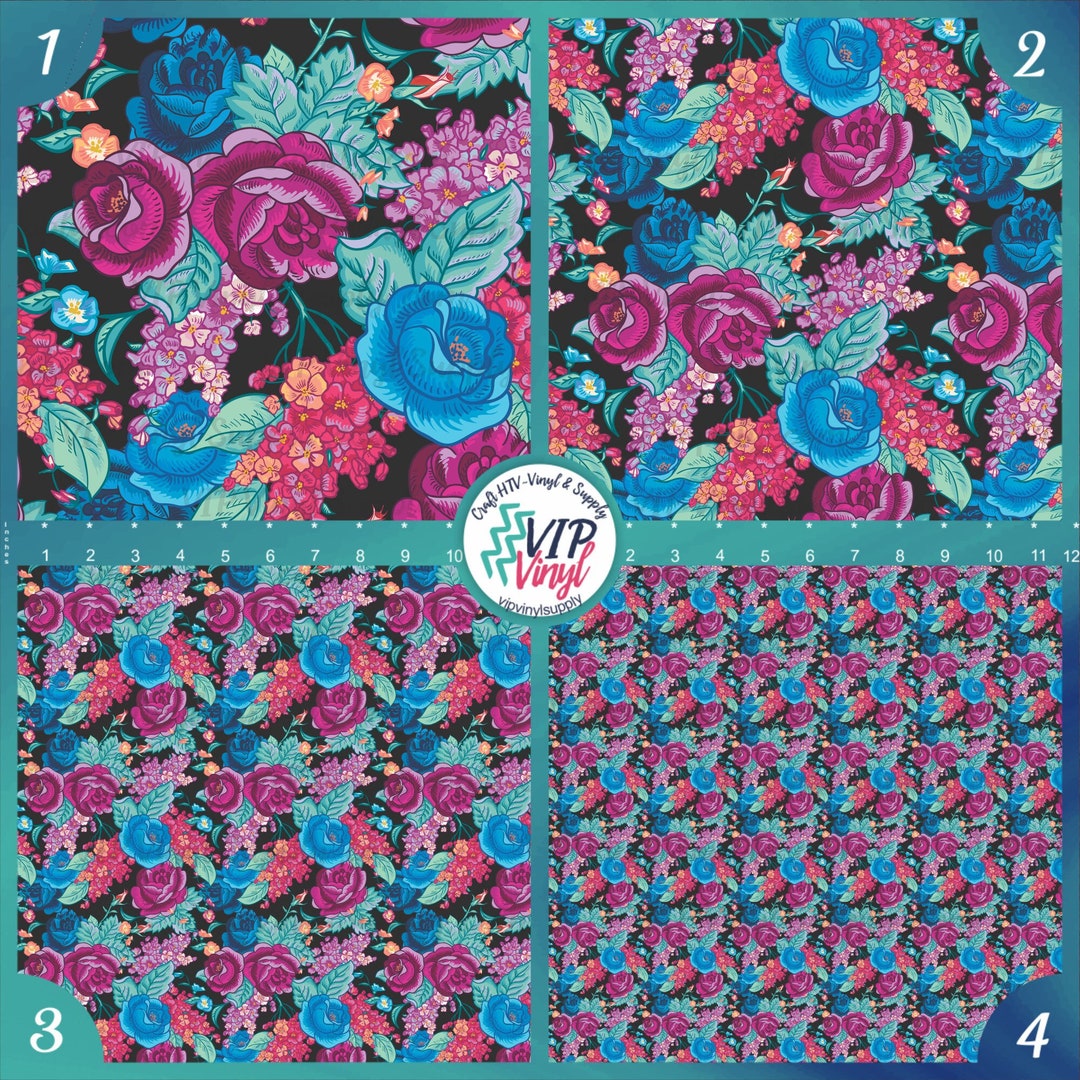 Floral Patterned Craft Vinyl Sheet Heat Transfer Vinyl - Etsy
