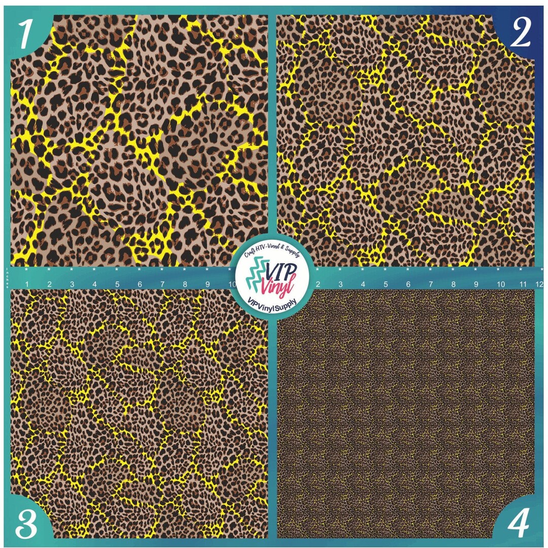 Yellow Leopard print HTV Vinyl , Heat Transfer Vinyl or Outdoor ...
