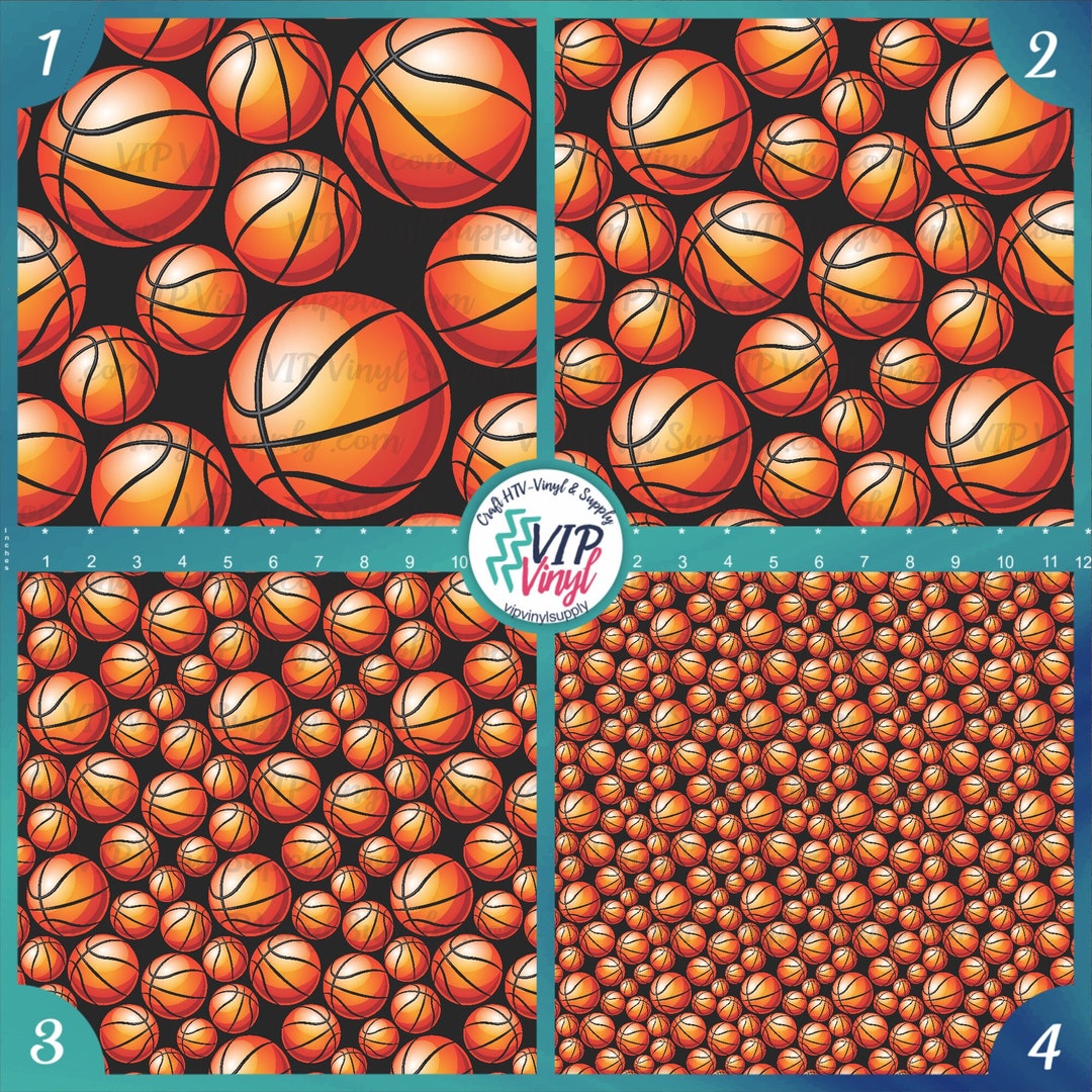 Basketball Pattern HTV Vinyl, Printed Heat Transfer Vinyl Sheets ...