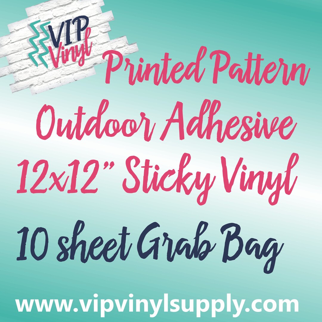 Printed Pattern Sticky Vinyl Sheets, Mystery Grab Bag, Printed Pattern ...