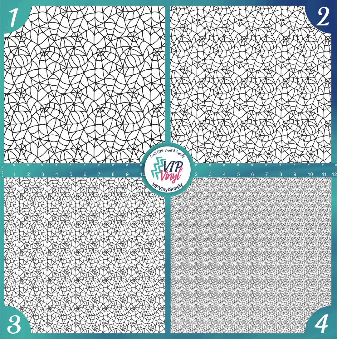 Spiderweb HTV Vinyl, Black Web Pattern on White Print Vinyl Sheets ...