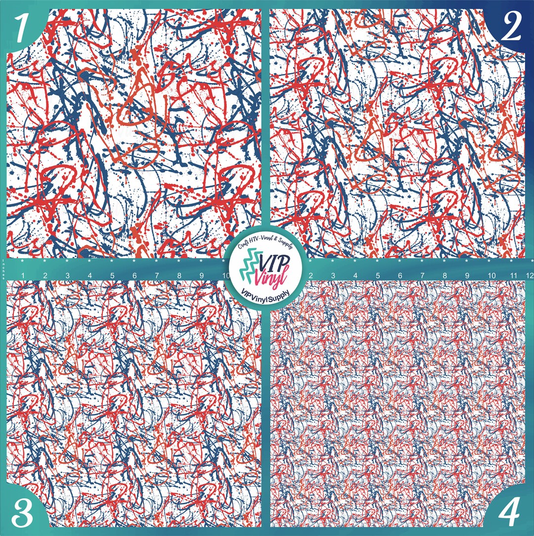 Red White Blue HTV Vinyl, Paint Splatter Patterned Vinyl , Heat ...