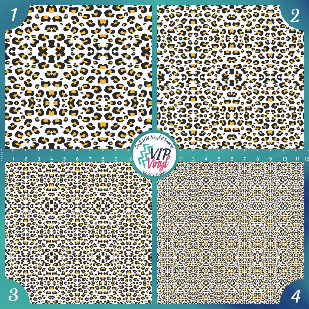 Black & Gold Leopard Print Vinyl HTV or Adhesive Animal - Etsy