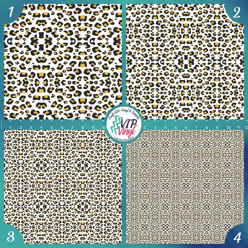 Black & Gold Leopard Print Vinyl HTV or Adhesive Animal | Etsy