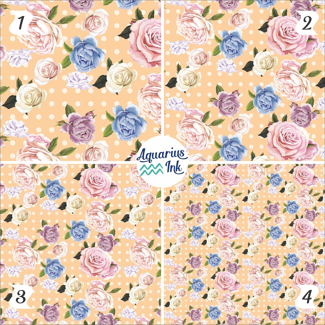 Floral Rose HTV Vinyl, Rose Pattern Heat Transfer Vinyl or Outdoor ...