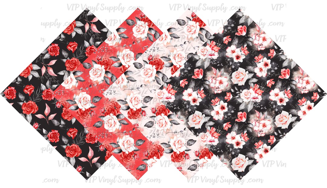Watercolor Floral HTV Vinyl Bundle Printed Vinyl Sheets Heat - Etsy